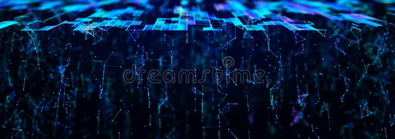 Sci-fi Background. Digital Wave with Many Particles. Template for ...