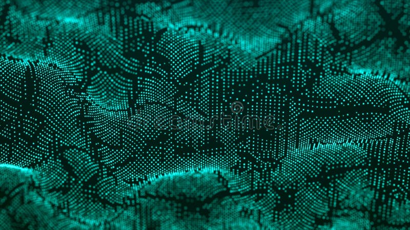 Sci-fi Background. Digital Wave with Many Particles. Template for ...