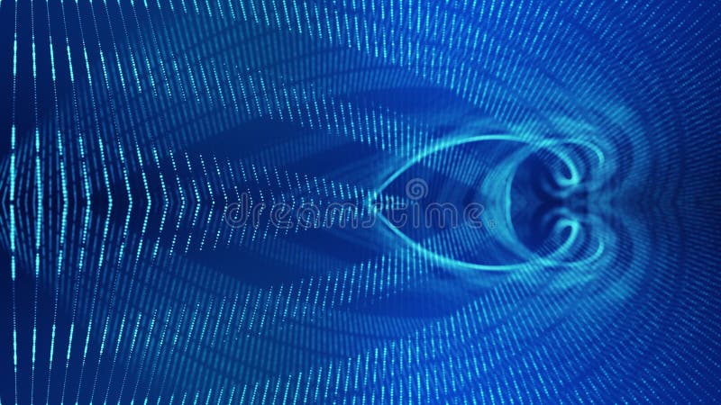 Sci-fi Background with Waves of Particles . 4k Loop Abstract Blue ...