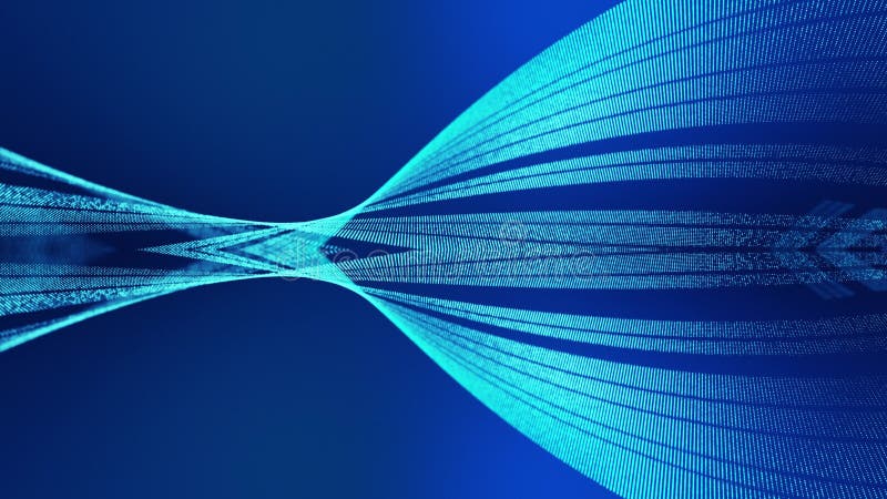 Sci-fi Background with Waves of Particles . 4k Loop Abstract Blue ...