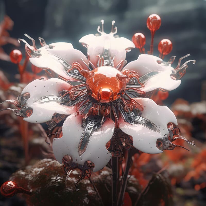 Sci-fi is a Beautiful Flower Stock Illustration - Illustration of ...