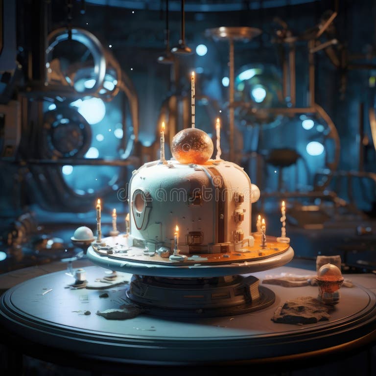 Sci-fi cake stock illustration. Illustration of science - 283239733