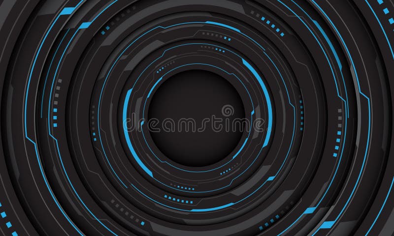 Sci Fi Blue Grey Cyber Line Circle System Technology Futuristic Design ...