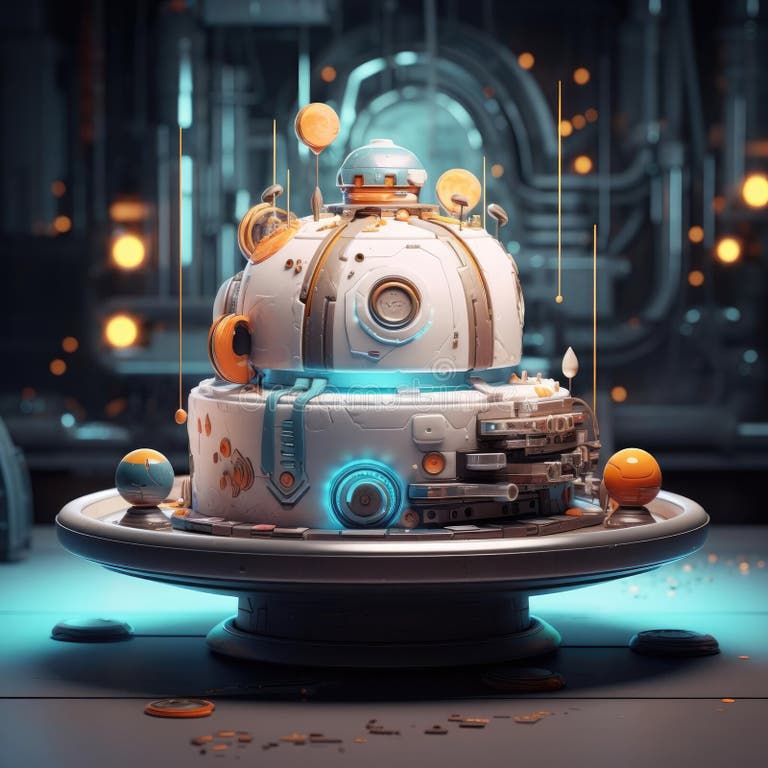 Sci-fi cake stock illustration. Illustration of scientist - 286036177