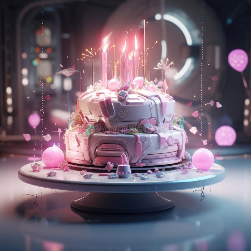 Sci-fi cake stock illustration. Illustration of cake - 283239757
