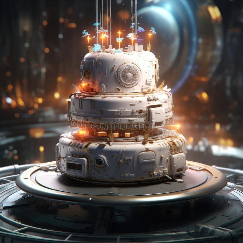 Sci-fi cake stock illustration. Illustration of astronaut - 283240234