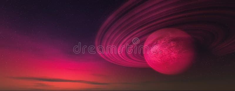 Sci-fi Colorful Cloudscape Sky Background with Alien Planet. 3d ...