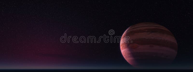 Sci-fi Colorful Cloudscape Sky Background with Jupiter Planet. 3d ...