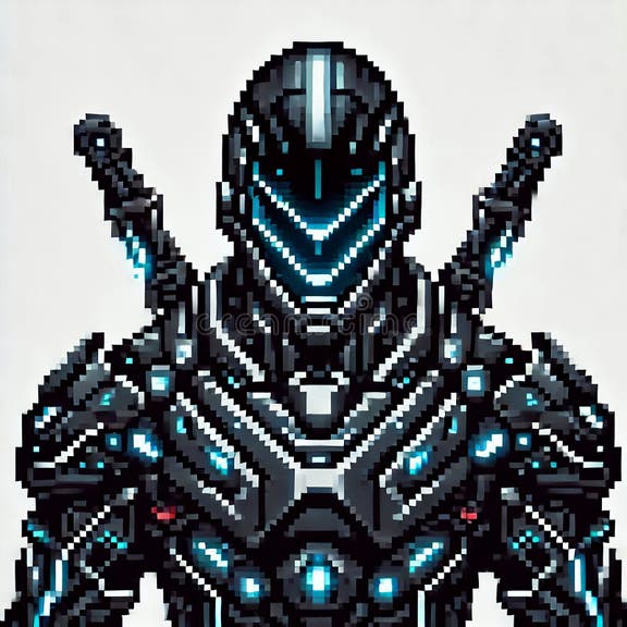 Sci-Fi Combat Cyborg stock illustration. Illustration of advanced ...