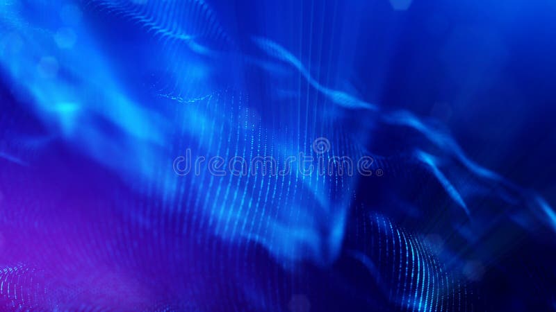 Sci-fi Composition with Oscillating Luminous Particles. 4k Science ...