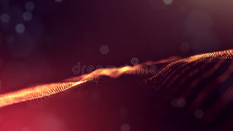 Sci-fi Composition with Oscillating Luminous Particles. 4k Science ...