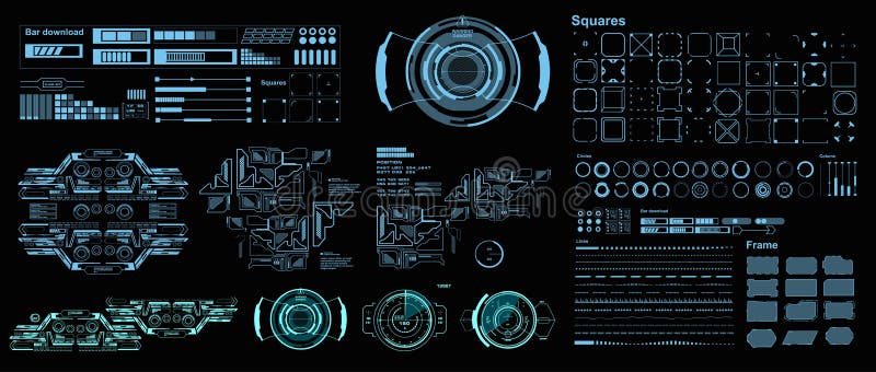 Sci-Fi Concept HUD Interface Screen. Virtual Reality View Display ...