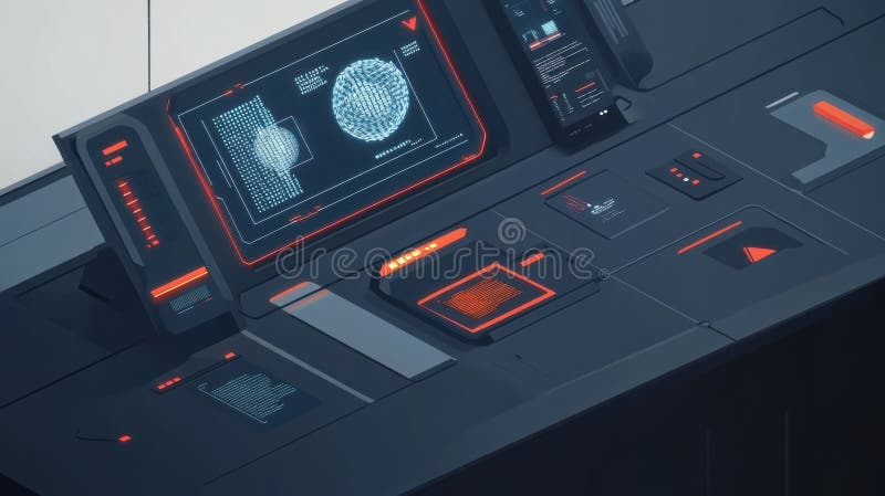 Sci-Fi Control Panel stock illustration. Illustration of technology ...
