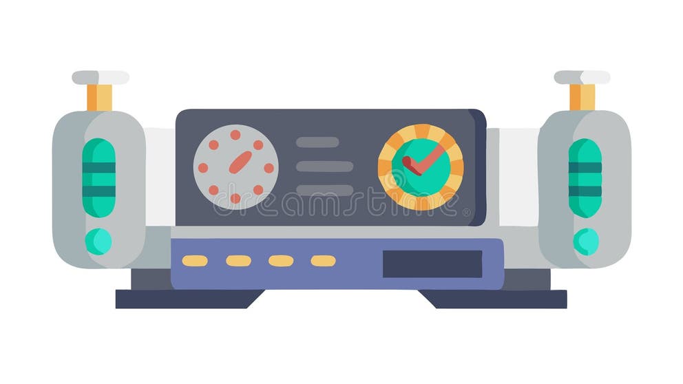 Sci-Fi Control Panel with Gauges and Dials Vector, Vector Design ...