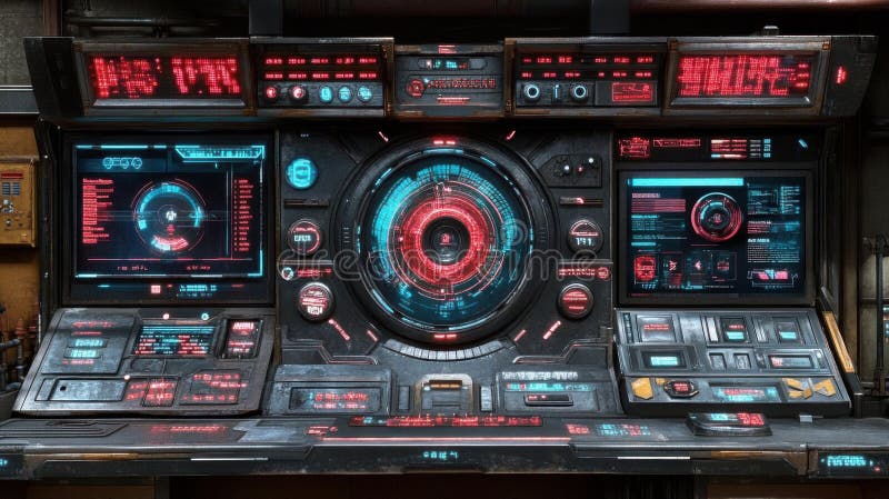 Sci-Fi Control Panel Interface Stock Illustration - Illustration of ...