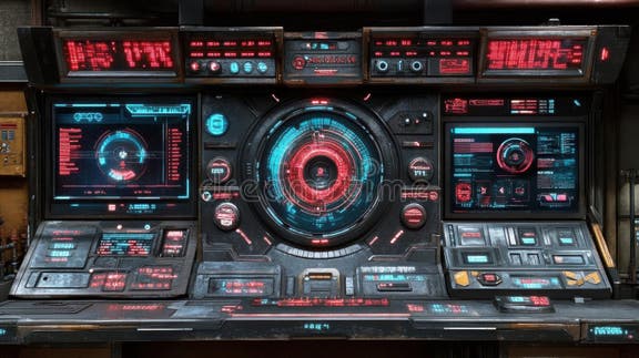 Sci-Fi Control Panel Interface Stock Illustration - Illustration of cyberpunk, color: 367061266