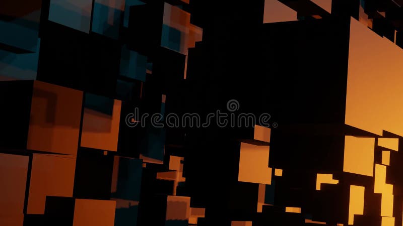 Sci-Fi Cube Motion with Abstract Design and Dynamic Effects in 3D Animation Loop Animation Stock ...
