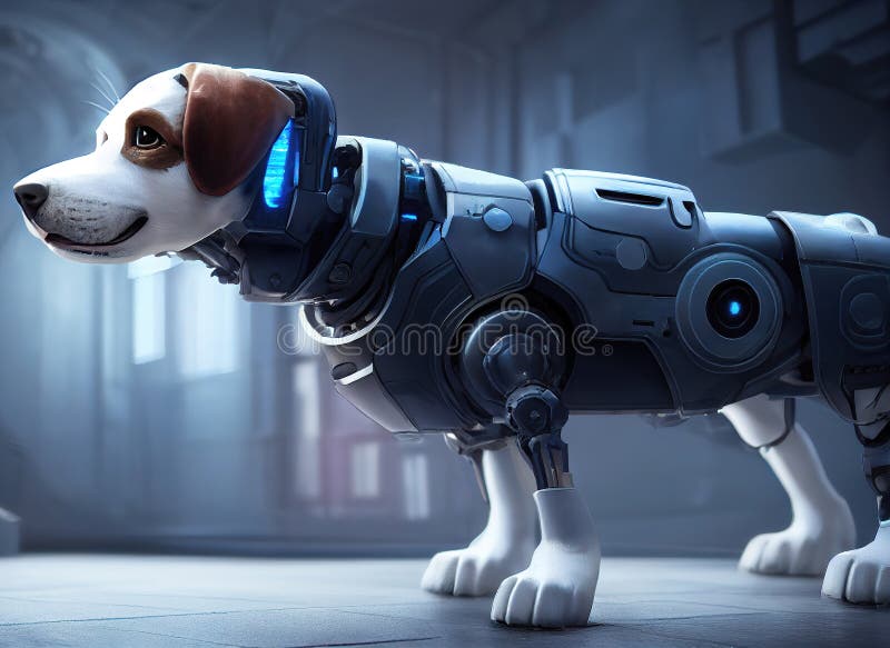 A Sci Fi Cyborg Dog Full Size, 3d Illustration, Ai Generated Image ...