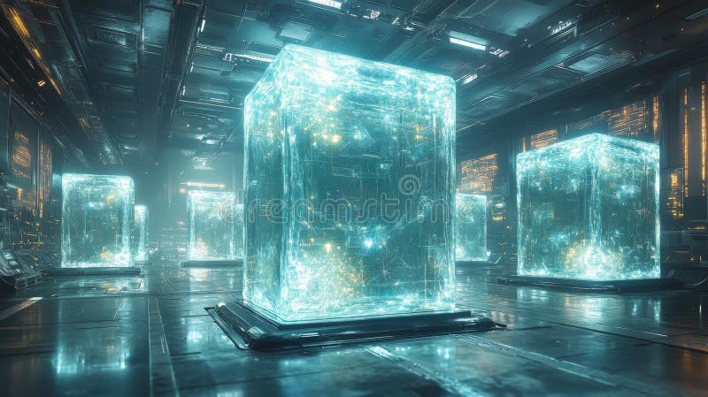 Sci-fi Data Storage in High-tech Facility - Generative Ai Stock ...