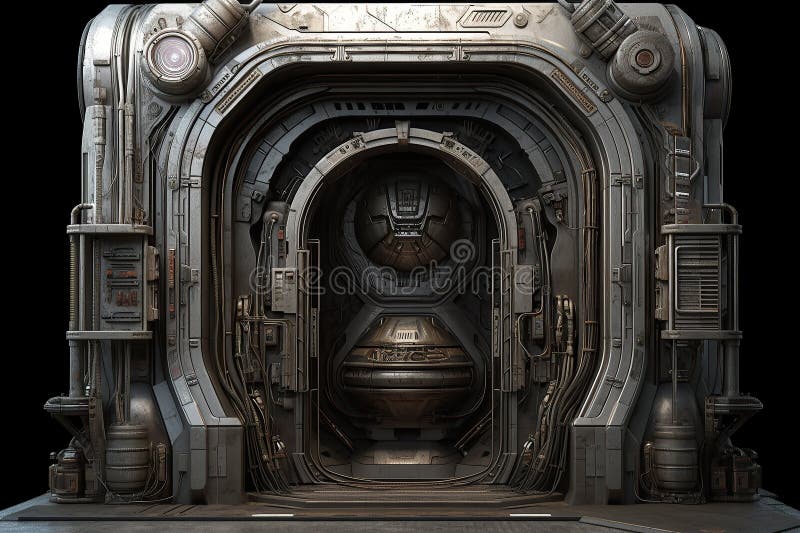 Sci-Fi Door with Keypad Created by Generative AI Stock Illustration ...