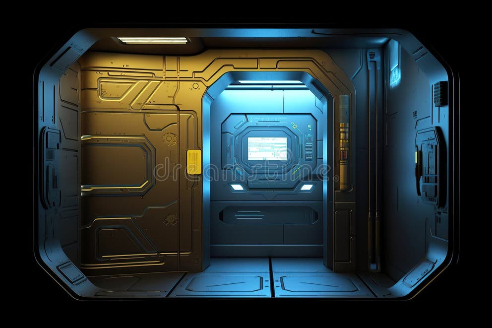 Sci-Fi Door with Keypad Created by Generative AI Stock Illustration ...