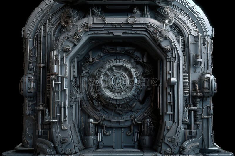 Sci-Fi Door with Keypad Created by Generative AI Stock Illustration ...