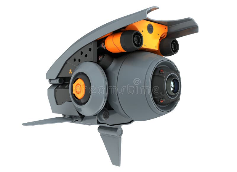 Sci-fi drone. Back stock illustration. Illustration of warrior - 66120867