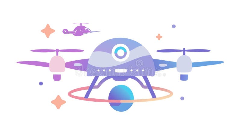 Sci-fi Drone with Glowing Elements, Advanced Flight, Vector Design ...