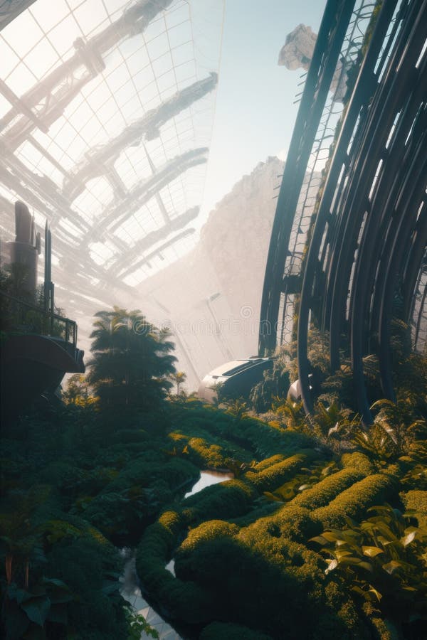 A Sci - Fi Environment with a Stream Running through it. Generative AI ...