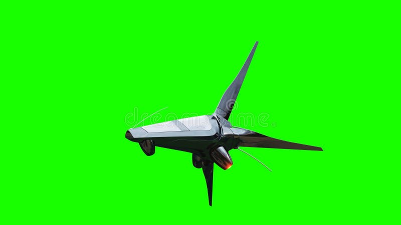 Sci Fi Fufturistic Ship. Concept of Future. Green Screen. 3d Rendering ...