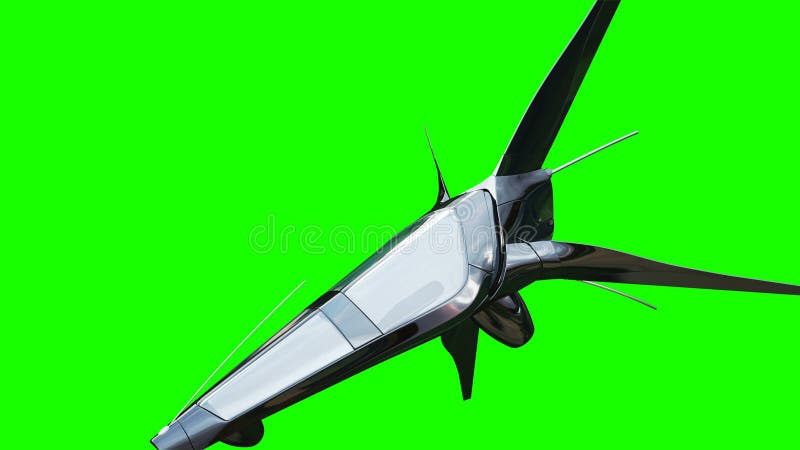 Sci Fi Fufturistic Ship. Concept of Future. Green Screen. Realistic 4K ...