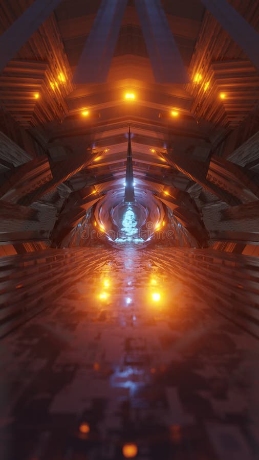 Sci Fi Future Fantasy Alien Planet Big Hall Building Vertical ...