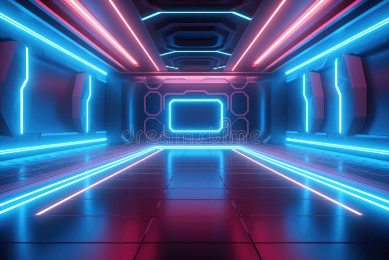Sci-fi Futuristic Background Wall Tunnel Wallpaper with Glowing Neon ... Sci-fi Futuristic Background Wall Tunnel Wallpaper with Glowing Neon ...
