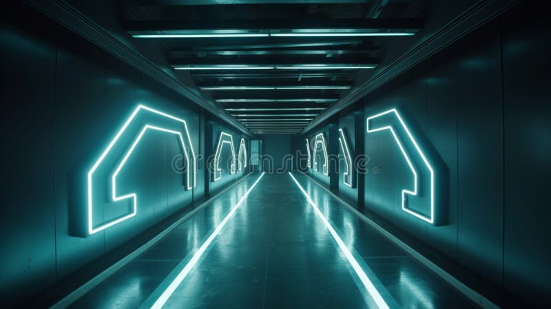 Sci Fi Futuristic Blue Cyber Modern Neon Led Arrow Shaped Lights ... Sci Fi Futuristic Blue Cyber Modern Neon Led Arrow Shaped Lights ...