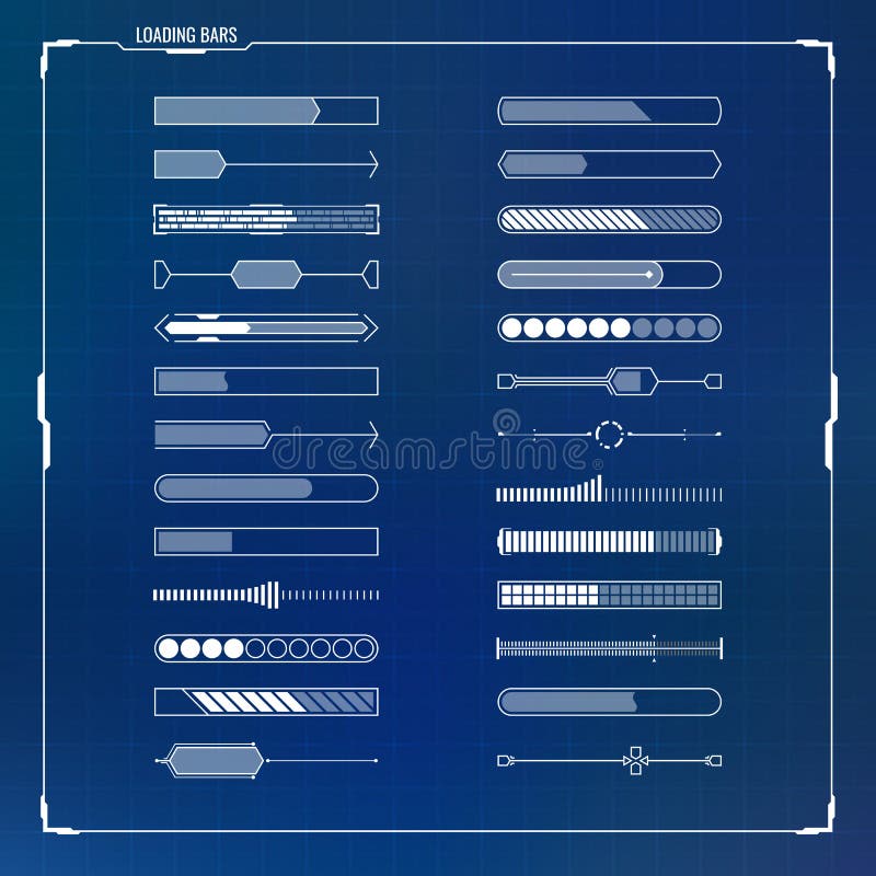 Sci-fi Futuristic Design Arrow Icons Set Stock Vector - Illustration of ...
