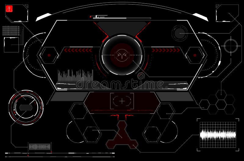 Sci-Fi Futuristic Glowing HUD Display. Vitrual Reality Technology ...