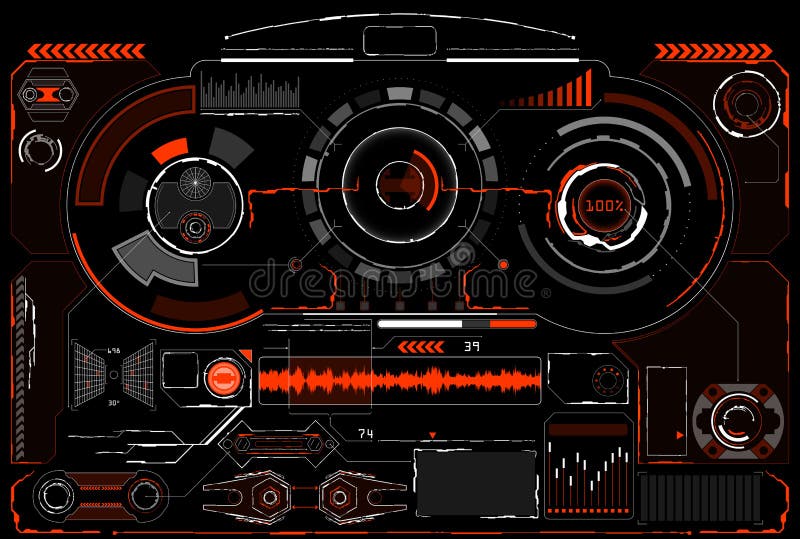 Sci-Fi Futuristic Glowing HUD Display. Vitrual Reality Technology ...