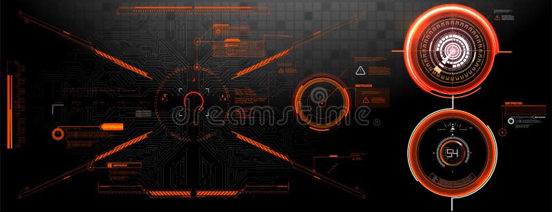 Cybertech Hud Futuristic Hud Set Frame Virtual Screen Cyber Tech Stock