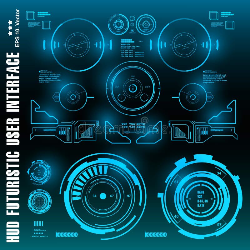 Sci-fi Futuristic Hud Dashboard Display Virtual Reality Technology ...