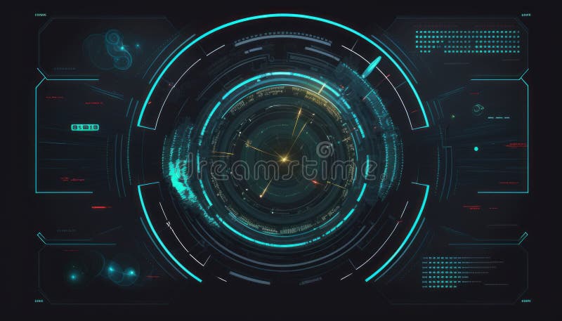 Sci-Fi Futuristic HUD Interface with Techno Target Screen Elements on ...