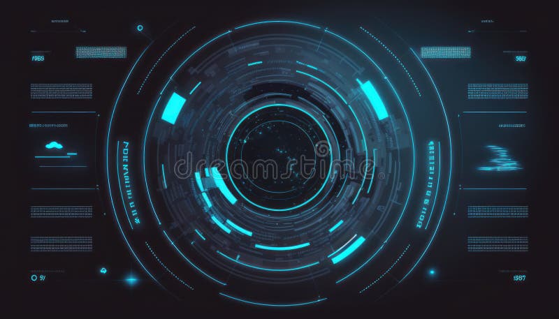 Sci-Fi Futuristic HUD Interface with Techno Target Screen Elements on ...