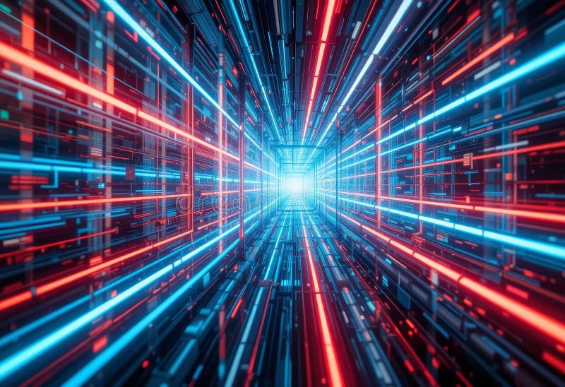 Sci-fi Glass Energy Lines with Perspective Distortion. Stock Image ...