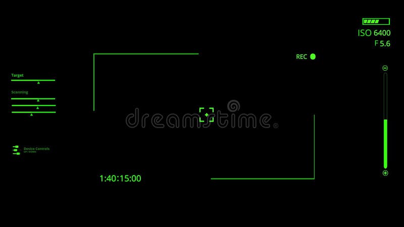 Green HUD Camera Interface Motion Graphic Element V1 Stock Footage ...