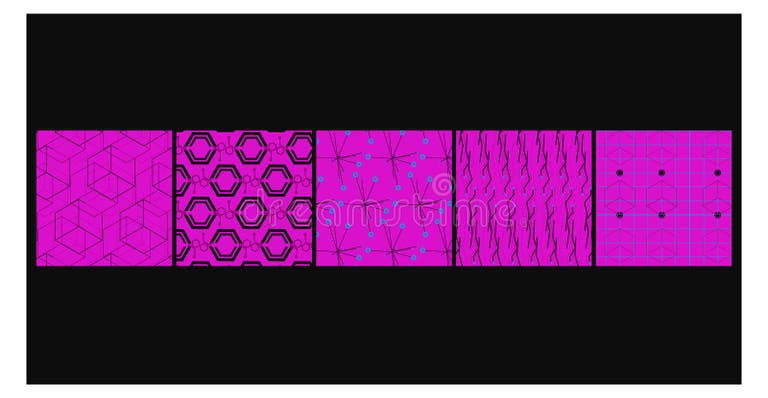 Sci-Fi Grid Seamless Geometric Pattern Bundle for Cyber Branding ...