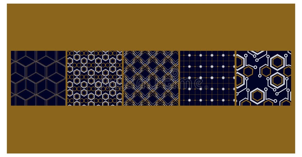 Sci-Fi Grid Seamless Geometric Pattern Bundle for Luxury Packaging ...