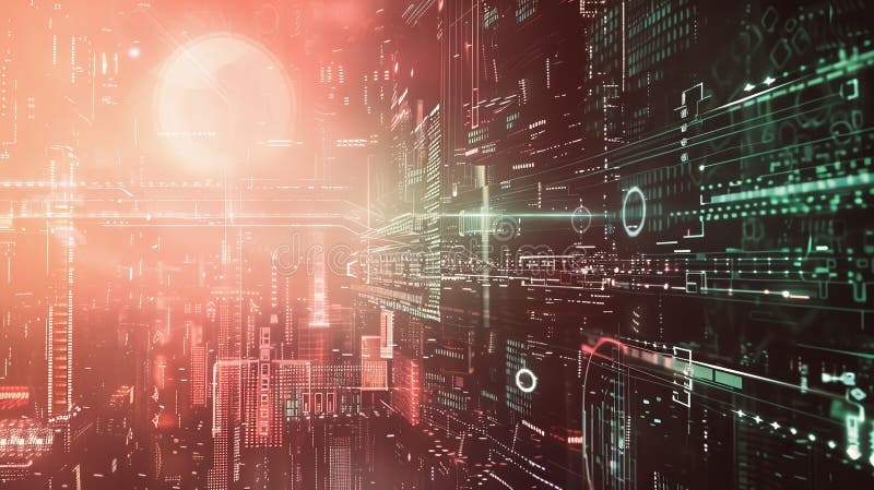 Sci Fi Grunge Modern Clean Background Featuring a Digital Landscape ...