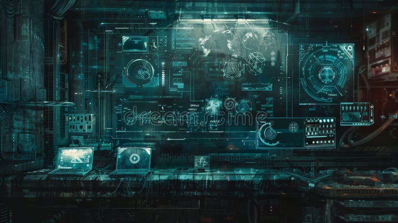 Sci Fi Grunge Modern Clean Background Featuring a High-tech Workshop ...