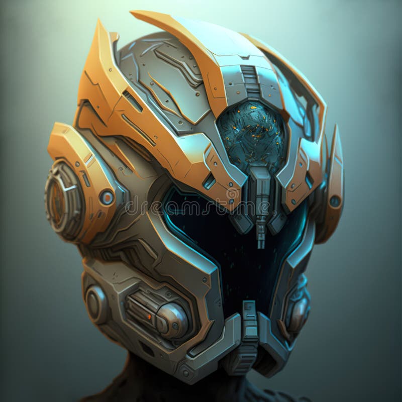 Sci-Fi Helmet Concept. Futuristic Armor Stock Illustration ...