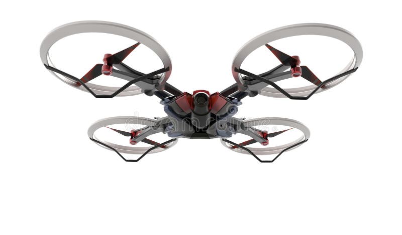 Sci-fi Hi Tech Drone Quadcopter with Remote Control Stock Illustration ...