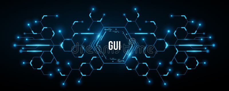 Sci Fi HUD Dashboard of Hexagons with Glowing Circuit Board. Futuristic ...